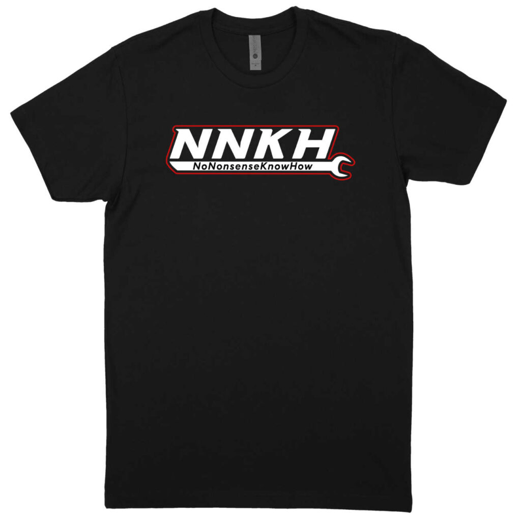 NNKH Logo Tee (White NNKH / Red Outline) – NoNonsenseKnowHow