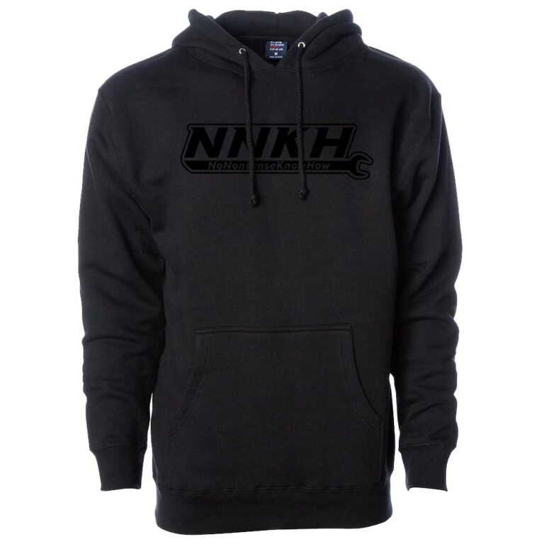 NNKH Logo Black Heavyweight Hoodie (Black NNKH) – NoNonsenseKnowHow